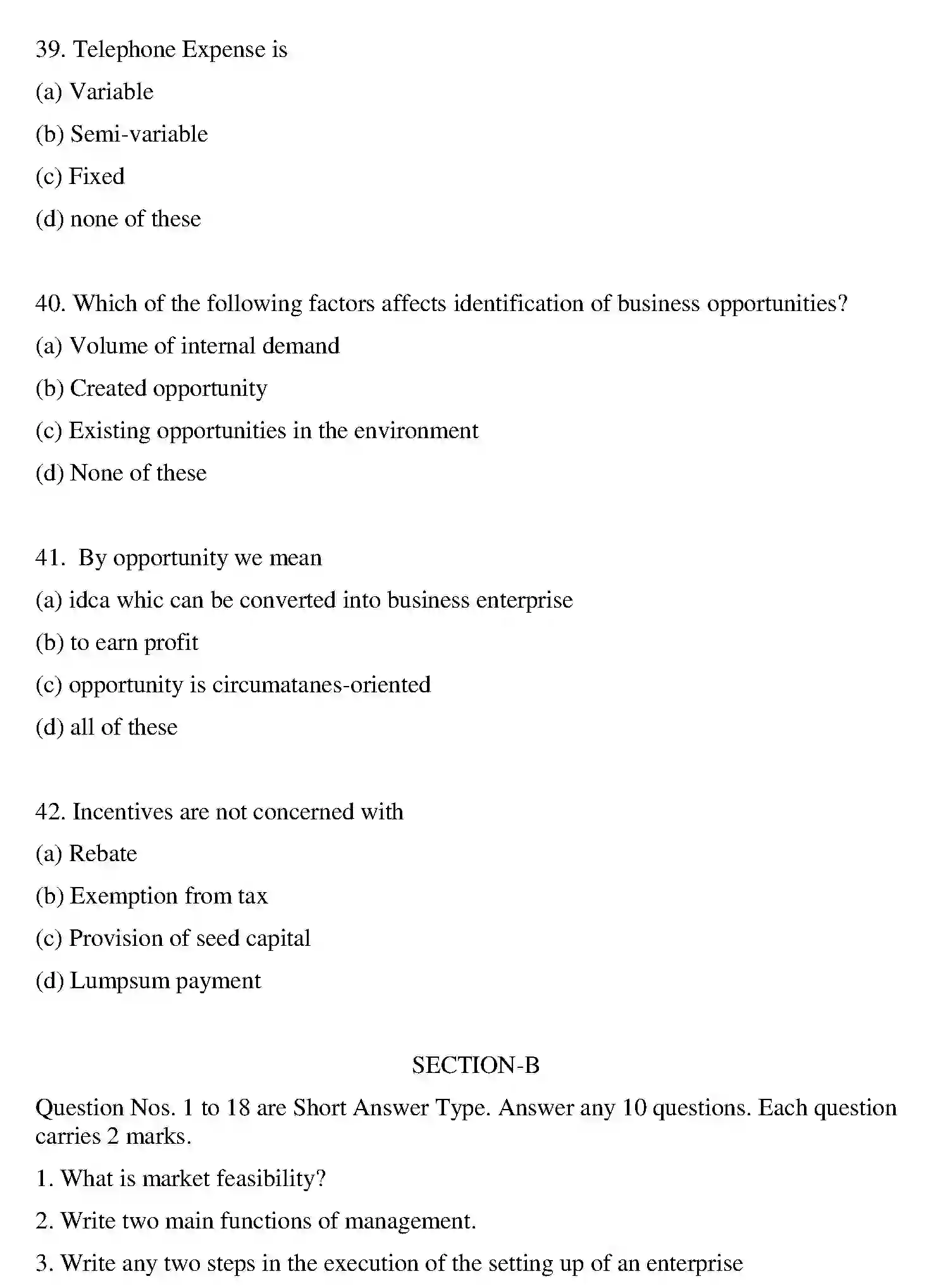 Bihar Board Class 12 2020 ENTREPRENEURSHIP Question Bank - Download ...